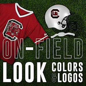 Franklin Sports South Carolina Gamecocks Kids College Football Uniform Set - NCAA Youth Football Uniform Costume - Helmet, Jersey, Chinstrap - Youth M