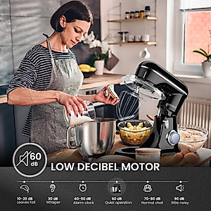 Stand Mixer, KICHOT 10+P Speed 4.8 Qt. Household Stand Mixers, Tilt-Head Dough Mxier with Dough Hook, Beater, Wire Whisk & Splash Guard Attachments for Baking, Cake, Cookie, Kneading, SM-1533