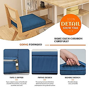 RULAER Chair Cushions 24x24x3inch Outdoor Double Piping Waterproof Patio Seat Cushion Washable with Carrying Handle Outdoor Furniture Chair Pad