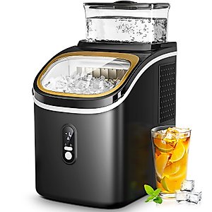 Kismile Ice Maker Countertop, Portable Ice Cube Maker Machine with 1.5L Detachable Water Tank, 33Lbs/Day, 16Pcs/5-18Mins, 24H Timer, Self-Cleaning Ice Maker, Ice Machine Maker for Home,Office,Party