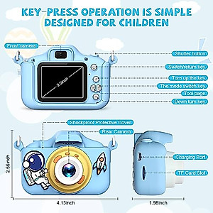 JCC Children Camera for Girls/Boys, Portable Selfie Toy Camera for Toddlers Age 3-12 Year Old,20MP 1080P HD Digital Video Camera with 32GB SD Card for Kids Birthday Christmas Festival Gifts (Blue)