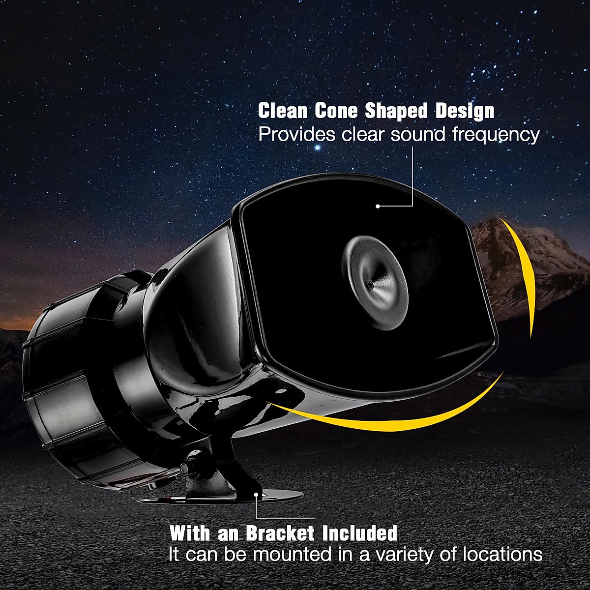 AUXMART Car Siren Horn 100W 7 Tone Sound Car Siren Vehicle Horn with Mic PA Speaker System Warning Siren Speaker Amplifier Horn Fit for Cars Vans Trucks Vehicle Motorcycles, 12V