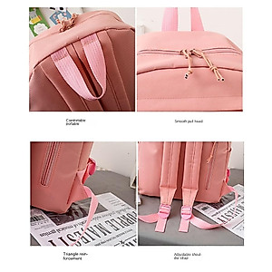 ALBIVA Cute backpack with accessories kawaii 5PCS Set Aesthetic backbags (Black)