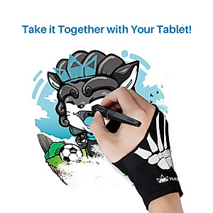 HUION Skeleton Artist Glove for Graphic Drawing Tablet Pad Monitor Painting, Paper Sketching, Suitable for Left and Right Hand