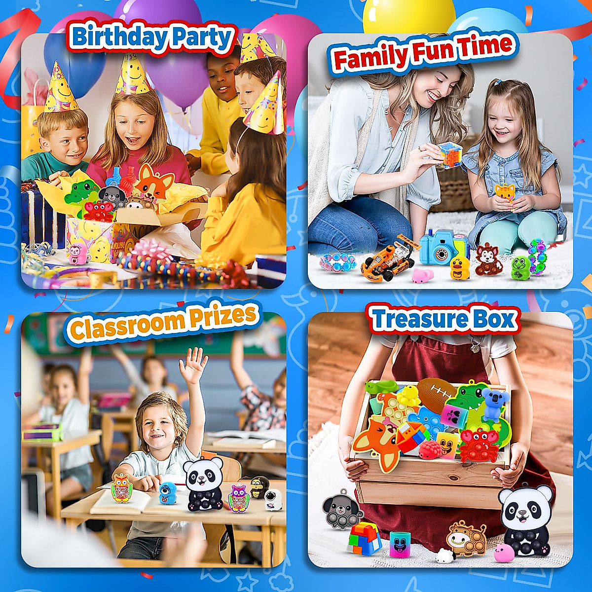 Olganicor 300 PCS Party Favors for Kids, Fidget Toys Bulk, Treasure Box Toys for Classroom Prizes for Kids Goodie Bag Stuffer Birthday Party Carnival Prizes, Pinata Filler Stuffers