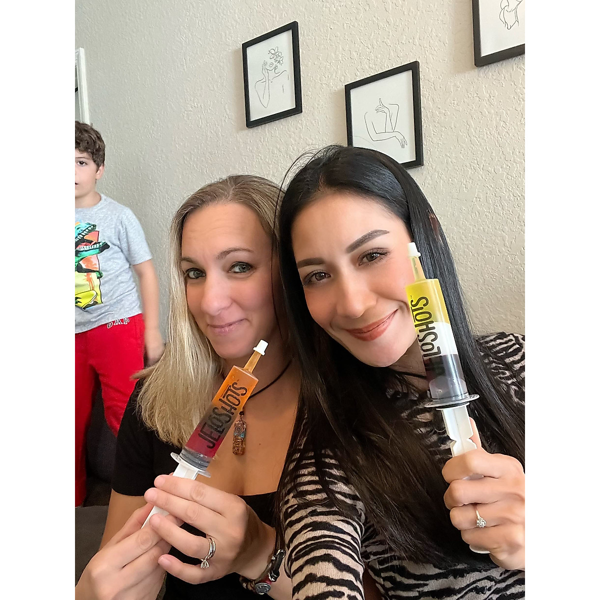 Jello Shot Syringes 64-Pack, Medium (up to 2oz), The Original JeloShots Jello Shot Inject Syringes with Easy-Grip Caps, in Resealable EZ Zip Bag Package