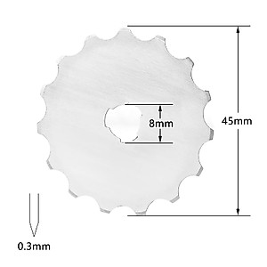 Watris Veiyi 45mm Rotary Cutter Blades, 5PCS Perforating Rotary Replacement Blade, Wide Skip Blade Edging Tool for Crochet Edge Projects, Fleece