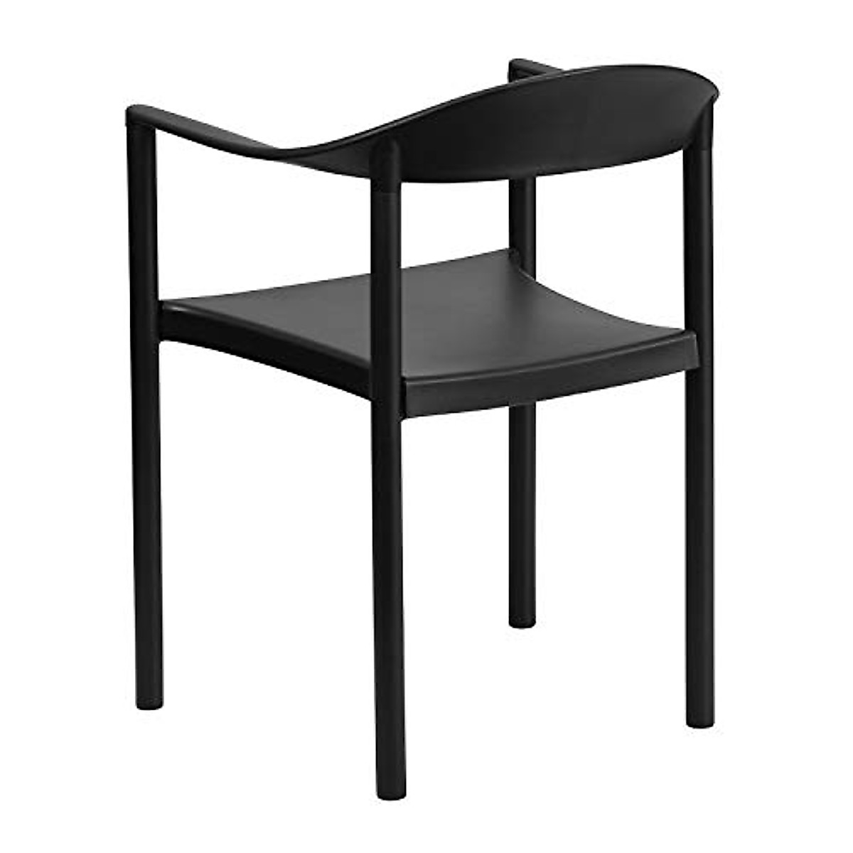 Flash Furniture 5 Pack HERCULES Series 1000 lb. Capacity Black Plastic Cafe Stack Chair