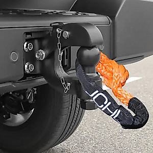 JCHL Soft Shackle Synthetic Road Recovery Rope 1/2' X 23 Inch 56000LBS Breaking Strength Tow Shackles for Sailing SUV Off Road Towing ATV Recovery 2 Pack