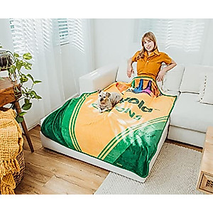 Crayola Crayon Box Retro-Style Fleece Throw Blanket | Plush Soft Cover for Sofa, Bed | 45 x 60 Inches