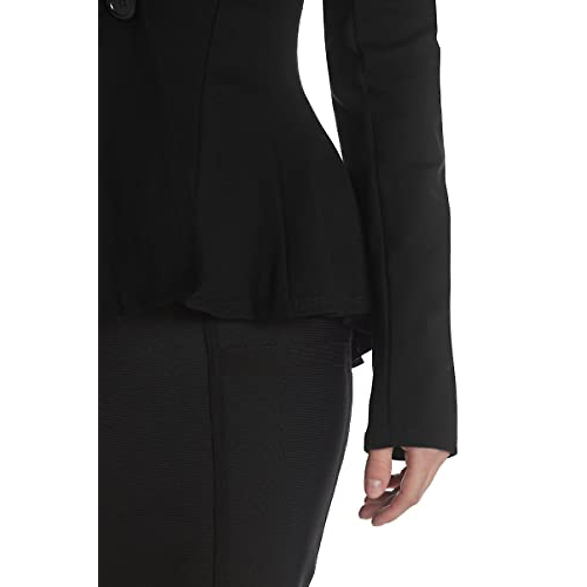 Hybrid & Company Womens Double Notch Lapel Office Blazer JK43864 1073T Black Large