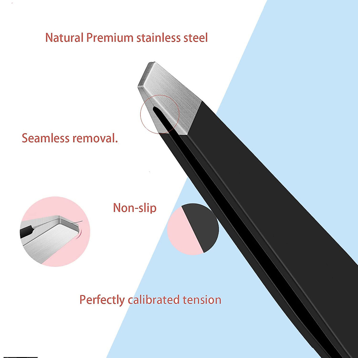 Eyebrow Tweezers Set，4Pcs Stainless Steel Slanted and Pointed Tweezer Set, Facial Hair Tweezers