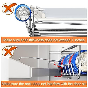 Soda Can Storage for Refrigerator, Hanging Soda Can Organizer Stainless Steel Soda Can Holder for Refrigerator Soda Can Dispenser for Fridge Can Drinks Rack Container with Adjustable Rail Design