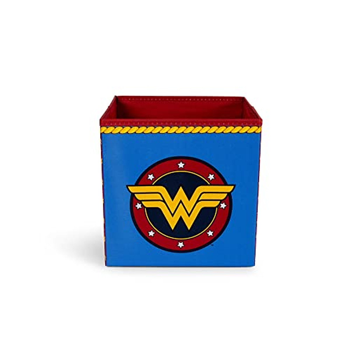 DC Comics Wonder Woman Logo 11-Inch Storage Bin Cube Organizers| Fabric Basket Container, Cubby Cube Closet Organizer | Comic Book Superhero Toys, Gifts and Collectibles
