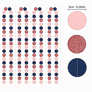 Navy-Blue Pink Rose-Gold Gender-Reveal Decorations - 52FT Party Streamers Garland Backdrop Banner Decor,Baby Bridal Shower Engagement Christmas Wedding Birthday Paper Streamer Lasting Surprise