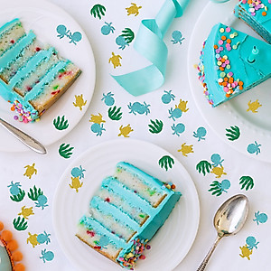 Ocean World Sea Animals Confetti Glitter, Birthday, Wedding Scatter Confetti, Under the Sea Octopus Turtle Seaweed Table Decorations Confetti, 120pcs