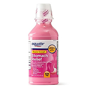 Equate - Stomach Relief, Regular Strength Pink Liquid 525 mg, 16 Ounce