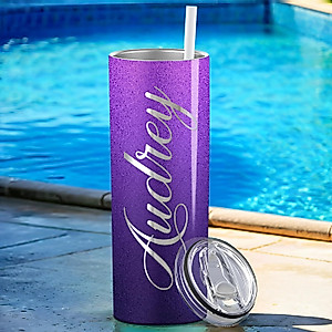 Personalized Skinny 20 oz with Lid Galaxy Customized Laser Engraved Cup Gift Stainless Steel Vacuum Insulated Mug