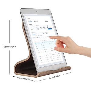 SAMDI Wood Tablet Stand, Wooden iPad Holder: Desktop Stand Holder Dock for new iPad 2017 Pro 9.7, 10.5, Air mini 2 3 4, Kindle, Nexus, Accessories, Tab, E-reader, other Tablets(4-13 inch)-Black Walnut