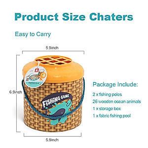 TOP BRIGHT Montessori Toddler Fishing Game - Kids Wooden Magnetic Fishing Toys Gifts for 3 Years Old Girls Boys, Fine Motor Skills for Toddler