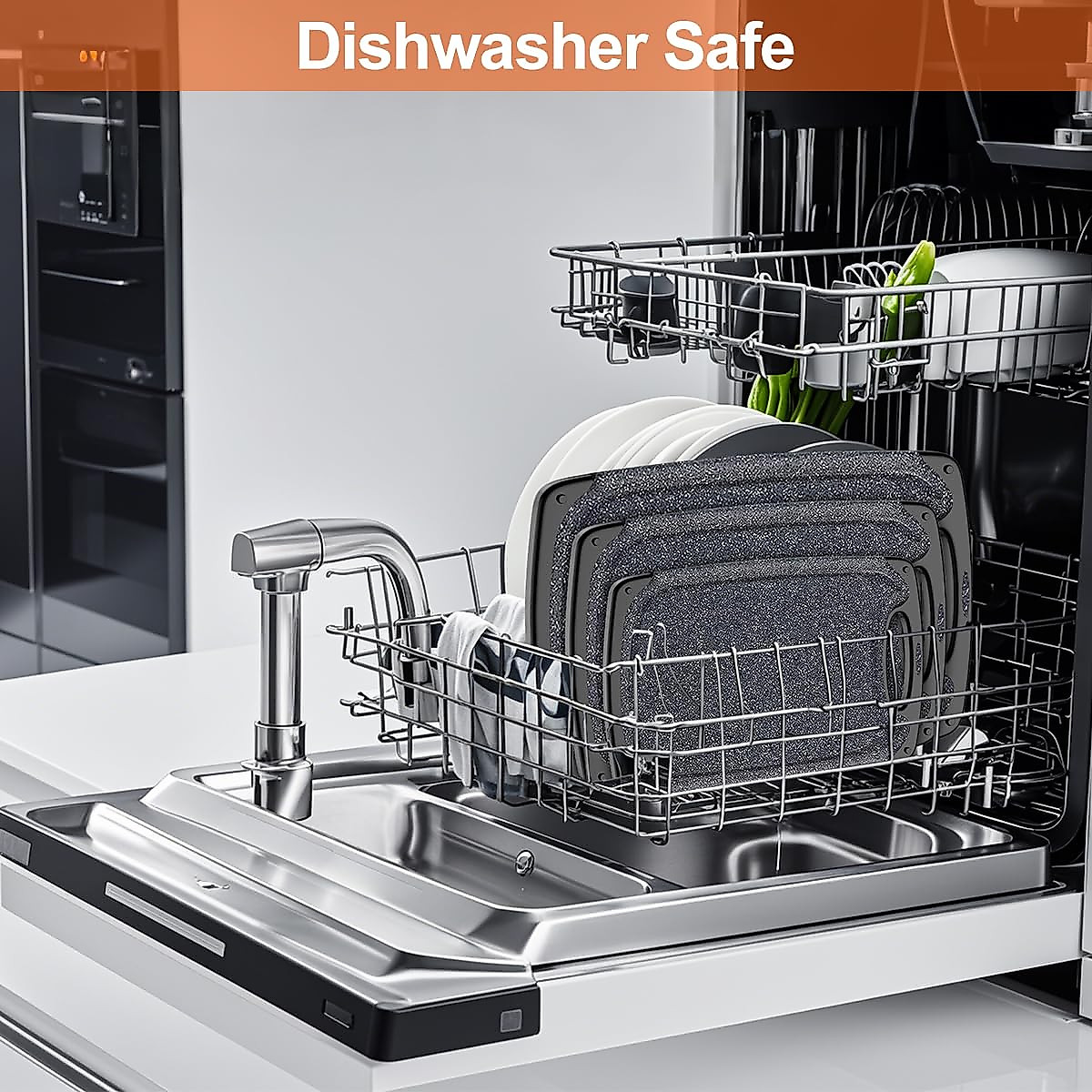 KIMIUP Kitchen Cutting Board (Set of 3),Professional Chopping Boards Sets,Dishwasher Safe Cutting Boards With Juice Grooves & Carrying Handle & No BPA