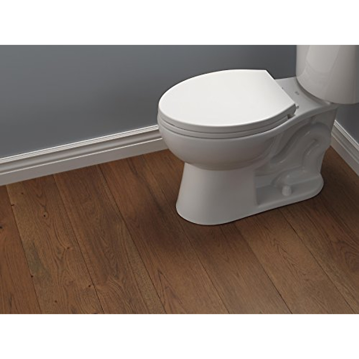 Delta Faucet Morgan Elongated Slow-Close White Toilet Seat with Non-Slip Seat Bumpers, White 811903-WH