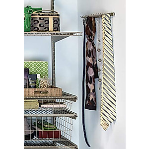 ClosetMaid 38053 14-Hook Tie & Belt Rack, Nickel, 15 x 2.75 x 0.88 inches