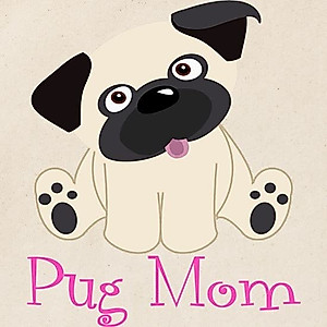 CafePress Pug Mom Tote Bag Natural Canvas Tote Bag, Reusable Shopping Bag