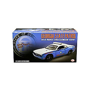 ModelToyCars 2010 Dodge Challenger SRT8, Blue and White - Acme A1806018 - 1/18 Scale Diecast Model Toy Car