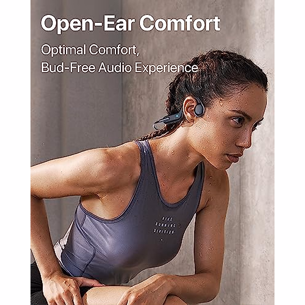 HIFI WALKER Bone Conduction Headphones IPX8 Waterproof MP3 Player for Swimming, Underwater Music Player 32GB, Open-Ear Wireless Bluetooth 5.3 Earbuds with Mic for Running, Cycling, Swimming