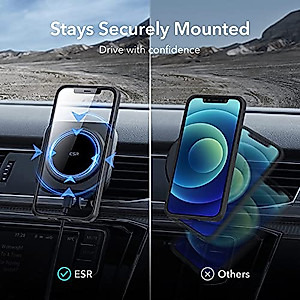 ESR Sidekick Hybrid Case Compatible with iPhone 12/12 Pro (2020), with HaloLock Magnetic Wireless Charging, Scratch Resistant Back, Grippy Protective Frame, Frosted Black