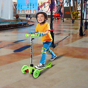 Hikole Scooter for Kids Ages 4-8 with LED Light Up Wheels, Kids Scooter 4 Adjustable Height, Scooter Extra-Wide Deck, 3 Wheel Scooter for Kids for Girls & Boys, 110lb Weight Capacity