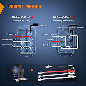Nilight NAV/ANC Rocker Switch 7Pin Navigation Anchor Lights Toggle Switch On Off On DPDT Laser Etched Switch 12V 24V Jumper Wires for ARB Carling NARVA Style Marine Boat Ship Vessel, 2 Years Warranty