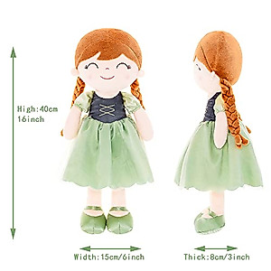 Gloveleya Dolls Princess Girls Toy First Baby Girl Gifts Soft Plush Manor Princess Doll Anne Green 16"