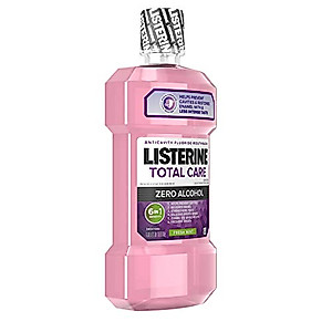 Listerine Total Care Alcohol-Free Anticavity Mouthwash, 6 Benefit Fluoride Mouthwash for Bad Breath and Enamel Strength, Fresh Mint Flavor, 1 L