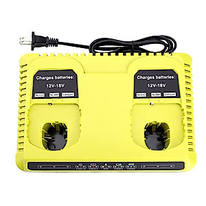 2 Ports P117 Dual Chemistry IntelliPort Battery Charger for 12V-18V MAX Ryobi ONE+ Plus Lithium NiCad NiMh Battery P102 P103 P107 P108 P109 P189 P190 PBP002 PBP005