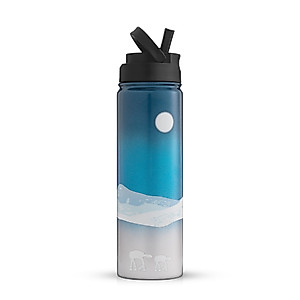 JoyJolt Stainless Steel Star Wars Water Bottle 22 oz with Straw Lid, BPA-Free Sports and Travel Vacuum Insulated Water Bottle, Destination Collection Endor Bottle, Star Wars Gifts