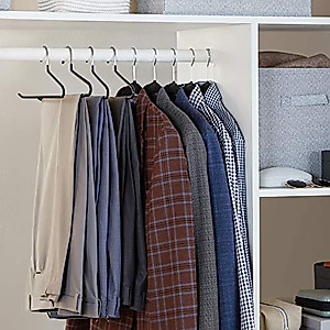 Amazon Basics Trouser/Slack Hangers Easy Slide Organizers, 30-Pack, Black/Silver