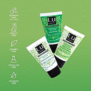 LATINUS BEAUTY FREEDOM Travel Size Collection: Impossible Keratin Anti-Frizz Shampoo + Conditioner + Styling Cream for Curly, Wavy Hair (1 oz bottles)