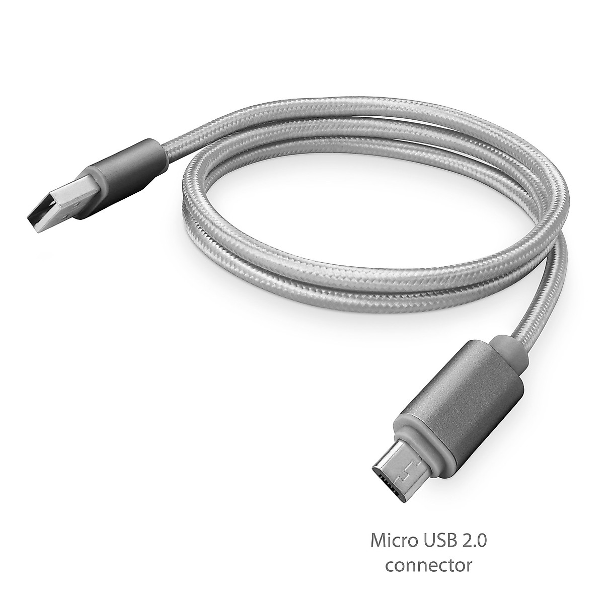 BoxWave Cable Compatible with Bose SoundSport Free - Micro USB DuraCable, Braided Micro USB Charging Cable - Space Grey