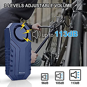 WSDCAM 113dB Bike Alarm Catalytic Converter Alarm Wireless Anti Theft Vibration Motion Sensor Vehicle Security Alarm System Waterproof Motorcycle Alarm Bicycle Alarm with Remote (NO Heat Resistance)