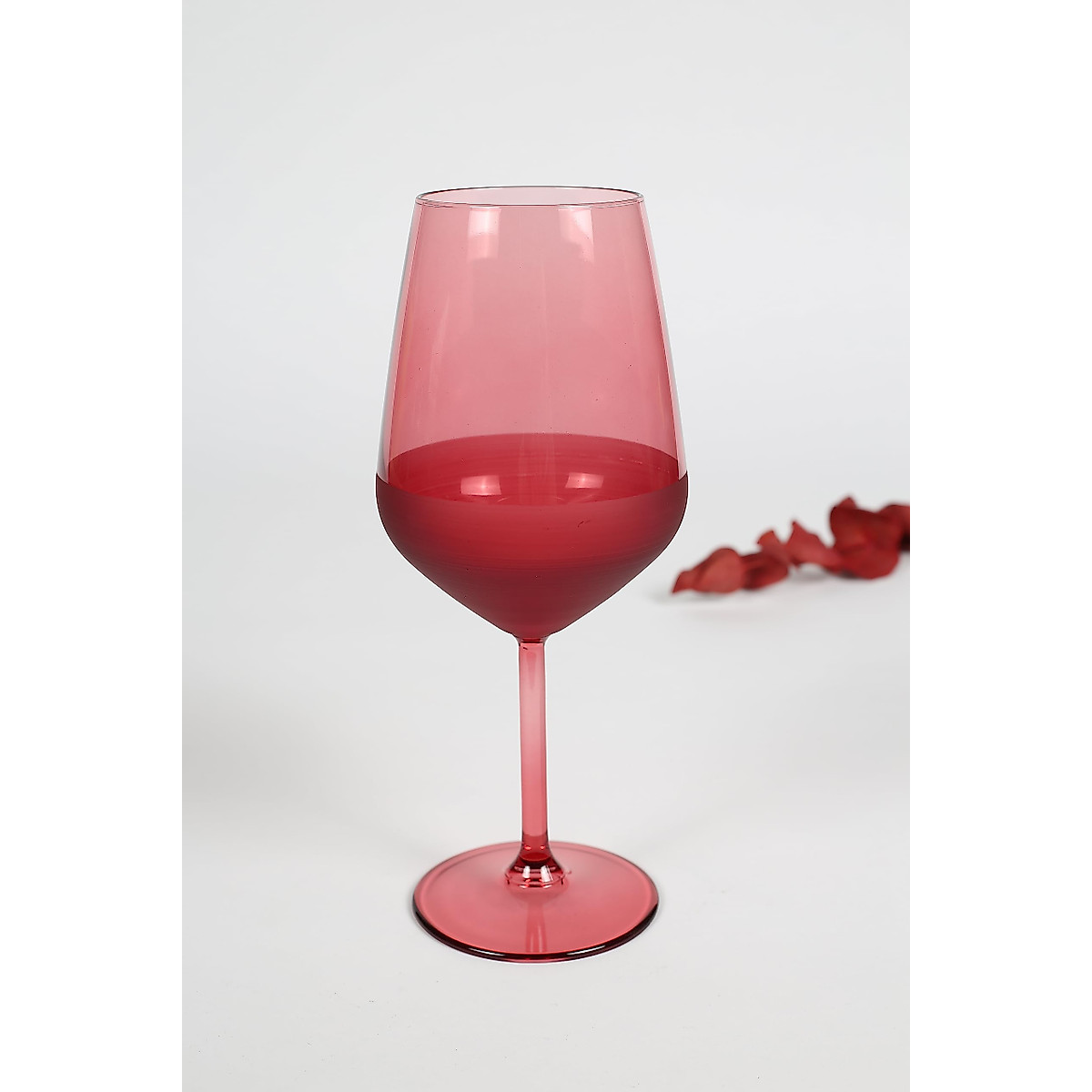 RAKLE – Matte Red Wine Glasses Set of 4– 16.5Oz Glass Set Ideal for Special Events, Themed Parties, Dinner Table, Everyday Use – Modern and Elegant Design - Luxury Wine Glasses