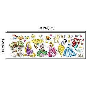 ufengke Princess Mermaid Wall Stickers Castle Wall Decals Art Decor for Bedroom DIY