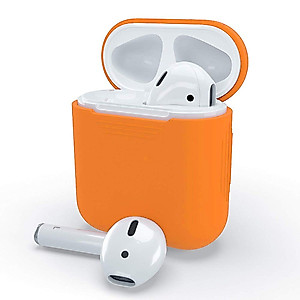 HappyCover Compatible for Airpods Case 2 & 1, Protective Silicone Cover Skin for Airpods Charging Case (Vibrant Orange)