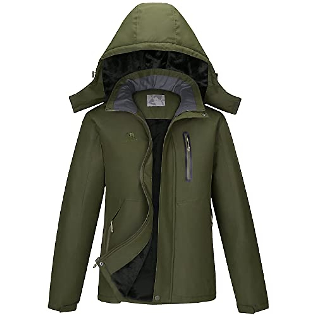 CAMEL CROWN Men's Mountain Waterproof Ski Jackets Warm Winter Snow Coat with Detachable Hood Windproof Rain Jacket