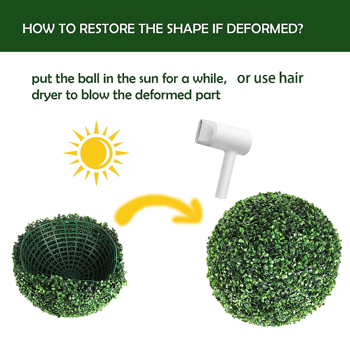 MYOYAY 4Pcs Artificial Topiary Ball 19 Inch and 9 Inch Outdoors 4 Layers Plant Topiary Ball Faux Boxwood Balls for Indoor Backyard Garden Wedding Décor