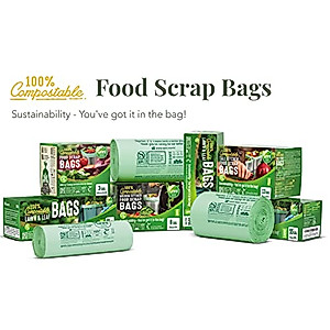 UNNI 100% Compostable Bags, 13 Gallon, 49.2 Liter, 50 Count, Heavy Duty 0.85 Mil, Tall Kitchen Food Scrap Waste Bags, ASTM D6400, EN 13432, US BPI and Europe OK Compost Home Certified, San Francisco
