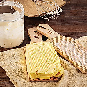 Farm to Table Natural Wood Butter Paddles, Set of 2, Beechwood