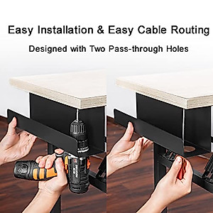 Under Desk Cable Management Tray 16.5 Inch, Sturdy Metal Cable Tray Under Desk, Desk Cord Management Tray, Under Table Cable Management Basket, Under Desk Wire Management Tray, Black 1 Pack