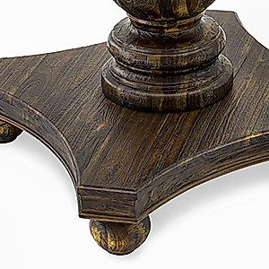 East West Furniture IR2-07-TP Irving Kitchen Dining Round Wooden Table Top with Pedestal Base, 48x48 Inch, Distressed Jacobean